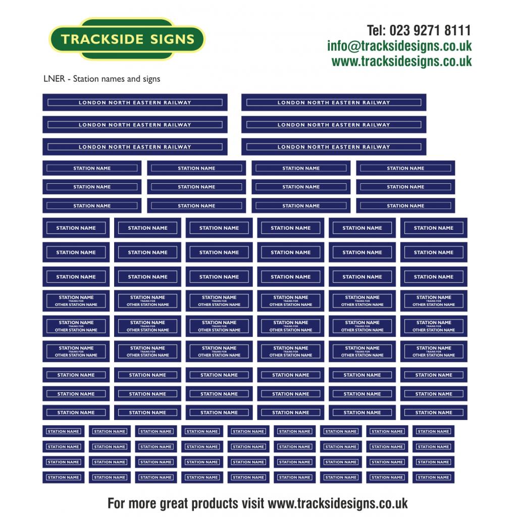 LNER Station Name Only Signs - N Gauge | Model Railway | Trackside Signs