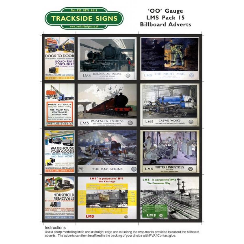 LMS Billboard Sheets Pack 15 - OO Gauge | Trackside Signs