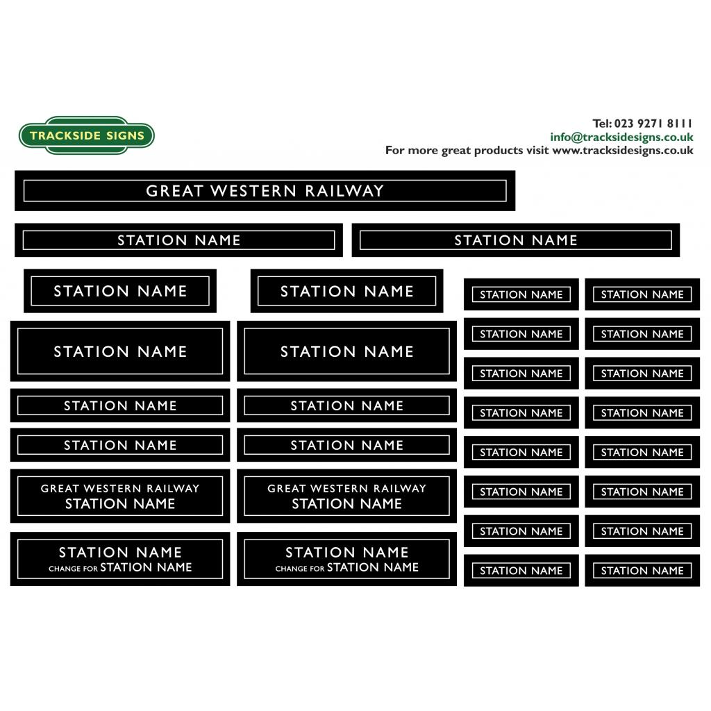 GWR - Station Name Signs - O Gauge | Model Railway Signs | Trackside Signs