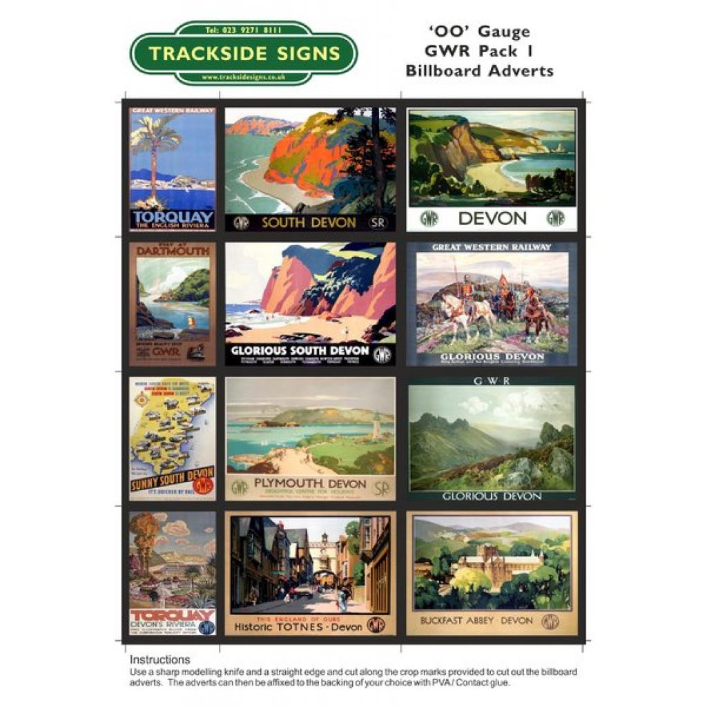GWR Billboard Sheets Pack 1 - OO Gauge | Trackside Signs