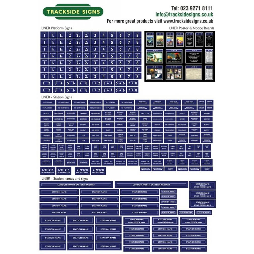 LNER Full Station Sign Sets - N Gauge | Model Railway | Trackside Signs