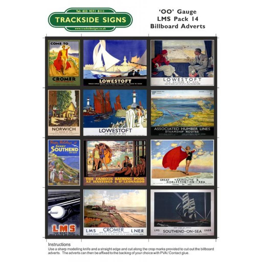 LMS Billboard Sheets Pack 14 - OO Gauge | Trackside Signs