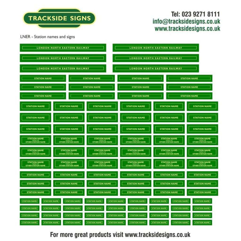 LNER Station Name Only Signs - N Gauge | Model Railway | Trackside Signs