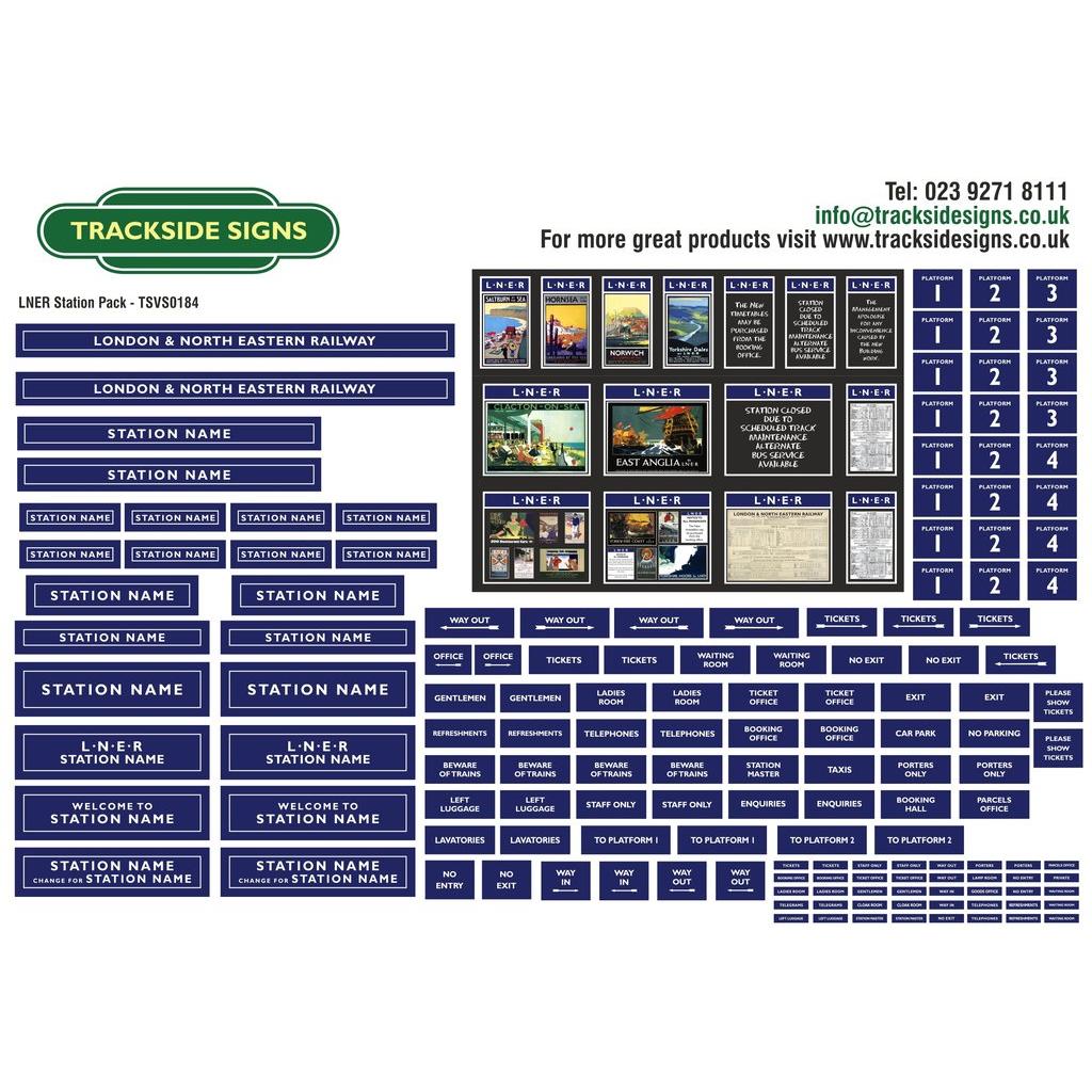 LNER (Blue) Small Station Sign Packs - OO Gauge | Model Railway ...