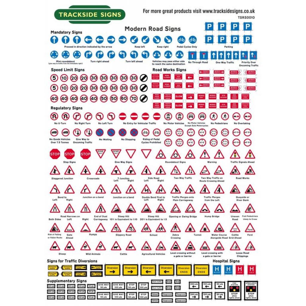 Modern Road Signs (Uncut) - N Gauge
