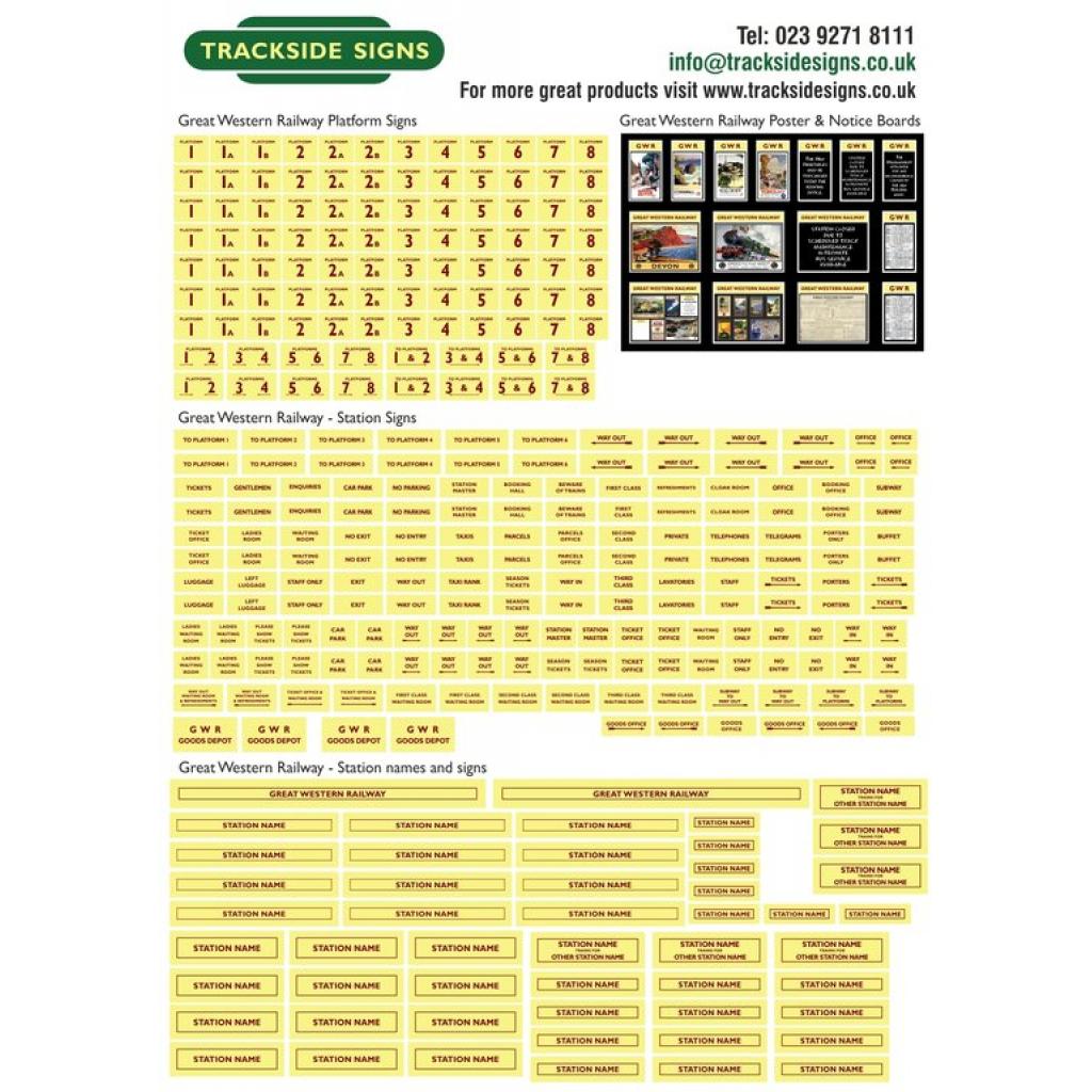 GWR Full Station Sign Sets - N Gauge | Model Railway | Trackside Signs