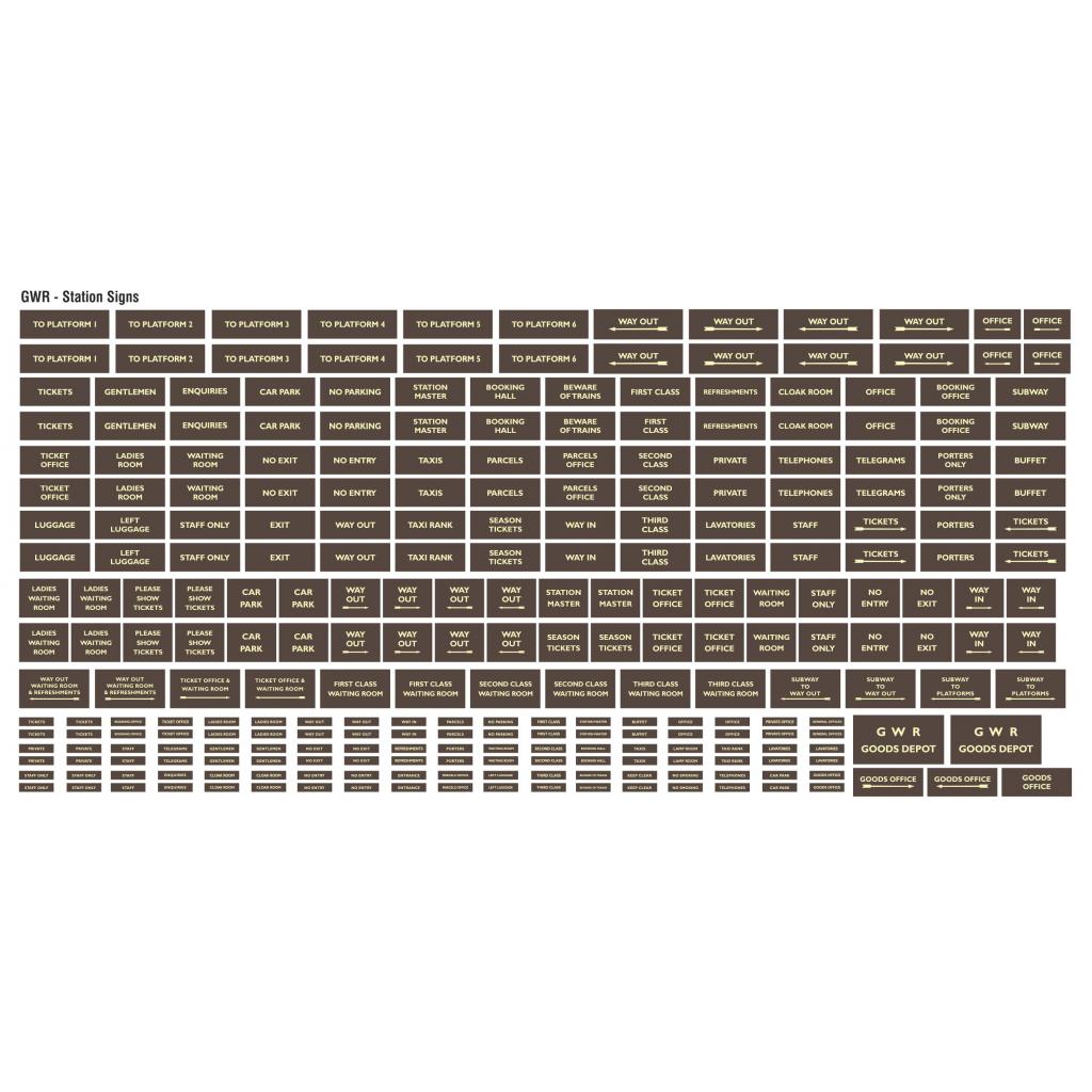 GWR Full Station Set - OO Gauge | Model Railway Name Signs | Trackside ...