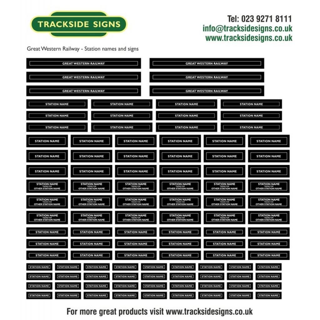 GWR Station Name Only Signs - N Gauge | Model Railway | Trackside Signs