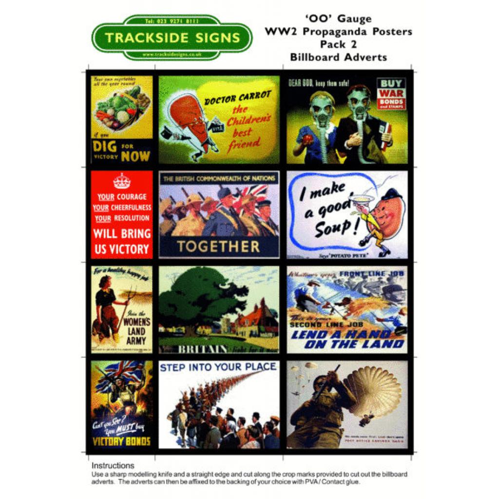 WW2 Propaganda Billboard Sheets Pack 2 - 'OO' Gauge