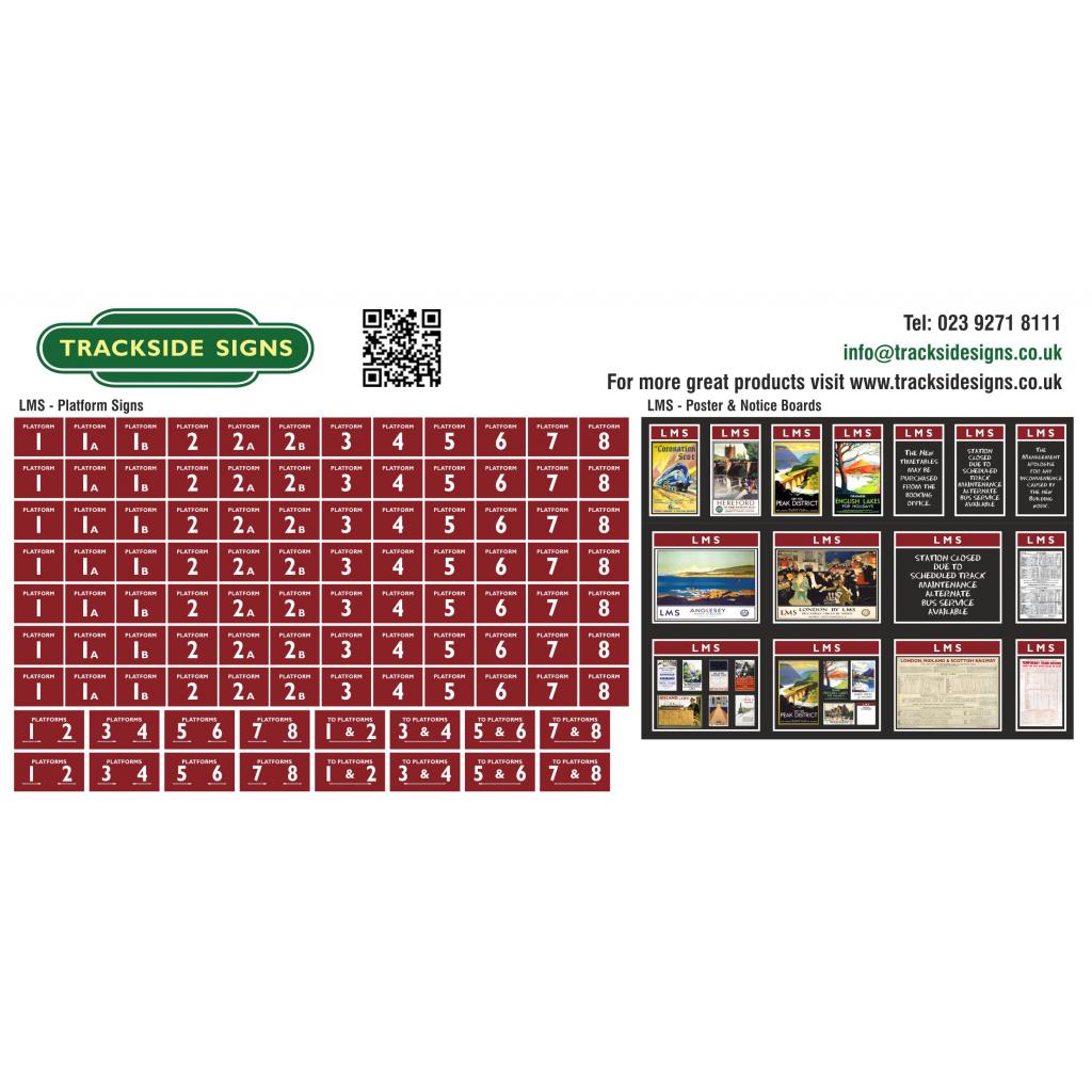 LMS Full Station Sign Sets - OO Gauge | Model Railway Signs | Trackside ...