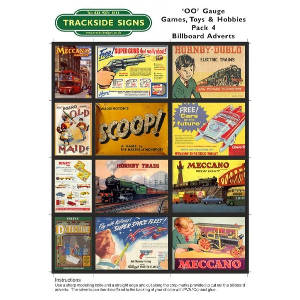 Toys & Hobbies Billboard Sheets Pack 4 - 'OO' Gauge