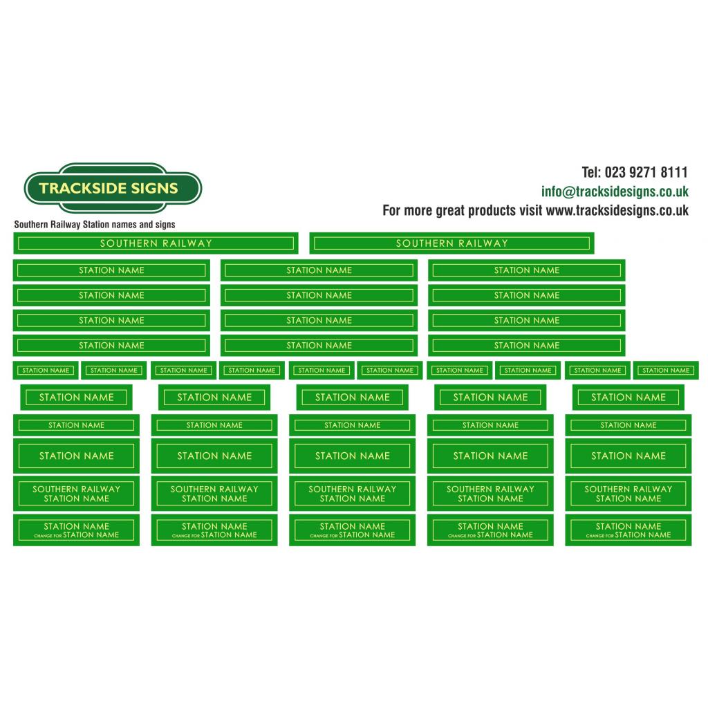 Southern Railway Station Name Signs - OO Gauge | Model Railway Name ...