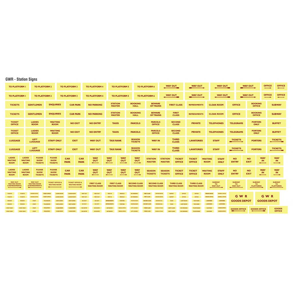 GWR Full Station Set - OO Gauge | Model Railway Name Signs | Trackside ...