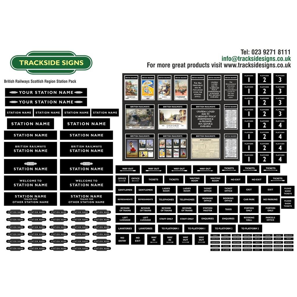British Railways (Black) Small Station Sign Packs - OO Gauge | Model ...