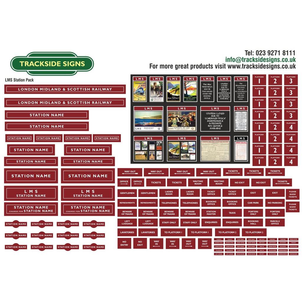 LMS (Maroon) Small Station Sign Packs - OO Gauge | Model Railway ...