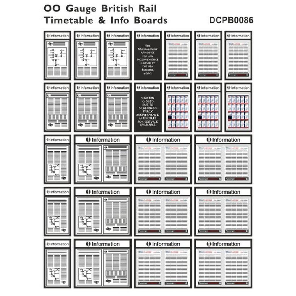 Die Cut British Rail Timetables OO Gauge