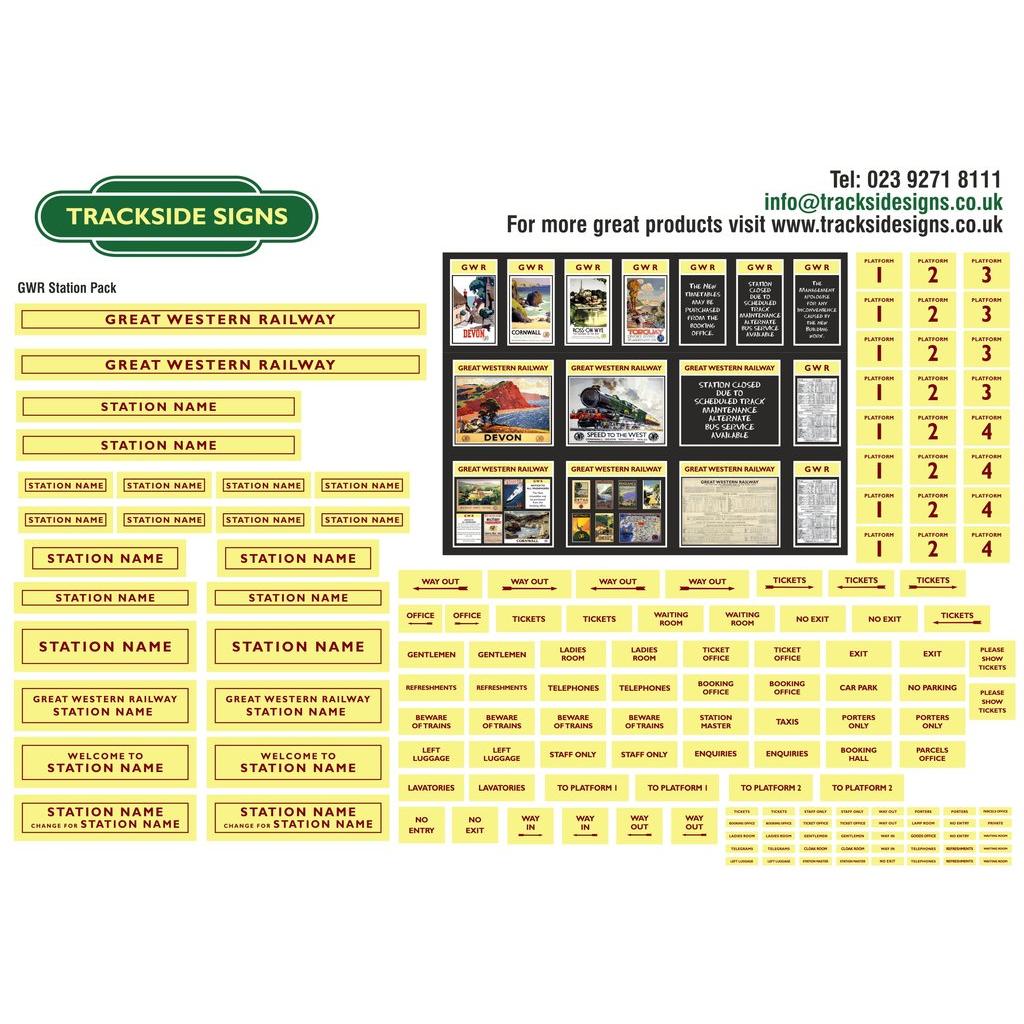 GWR (Cream and Maroon) Small Station Sign Packs - OO Gauge | Model ...