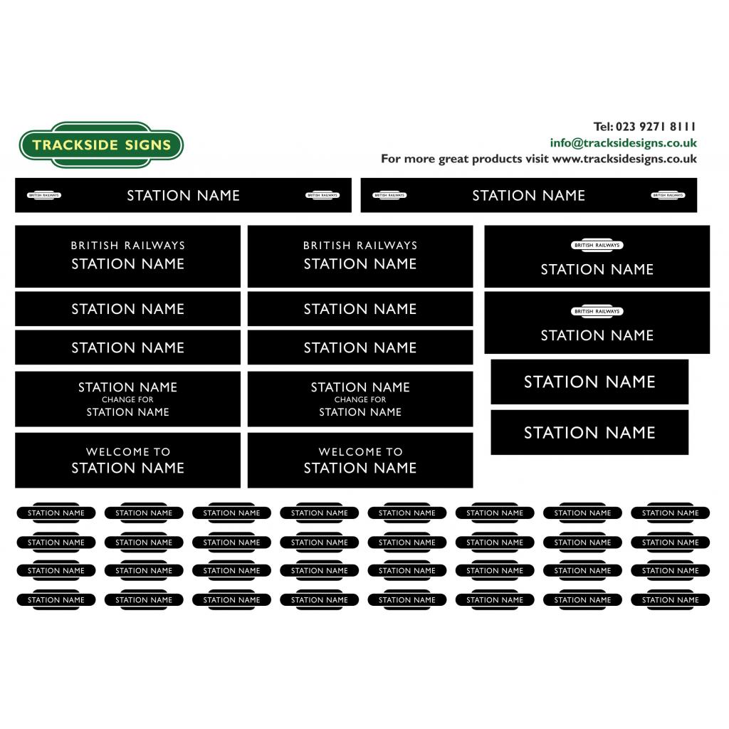 British Railways Full Station Sign Set - O Gauge | Model Railway Signs ...