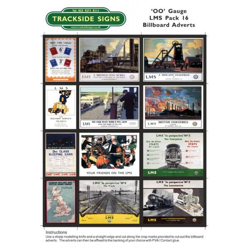 LMS Billboard Sheets Pack 16 - OO Gauge | Trackside Signs
