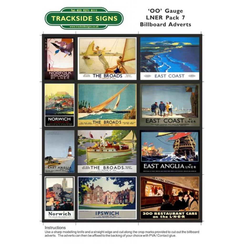 LNER Billboard Sheets Pack 7 - OO Gauge | Trackside Signs