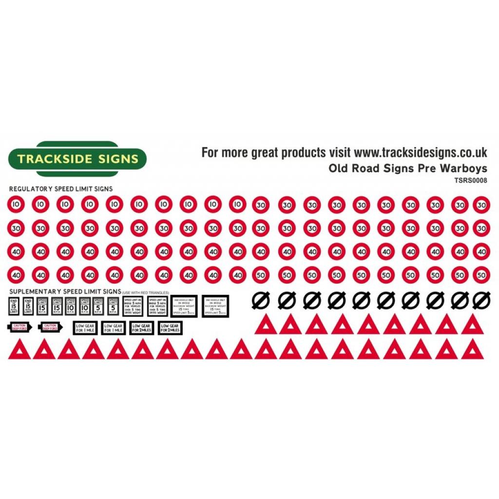 Pre 60's Road Signs | Model Railway Signs | Trackside Signs