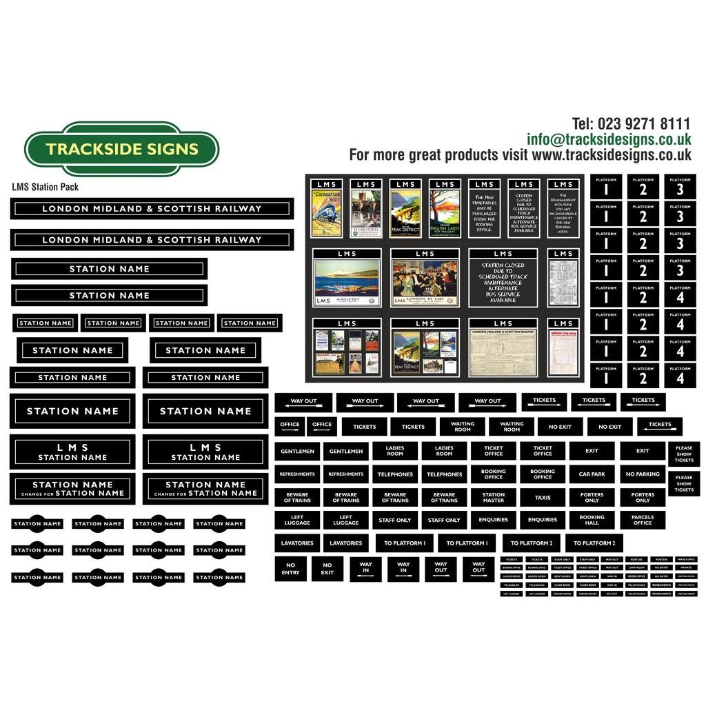 LMS (Black) Small Station Sign Packs - OO Gauge | Model Railway ...