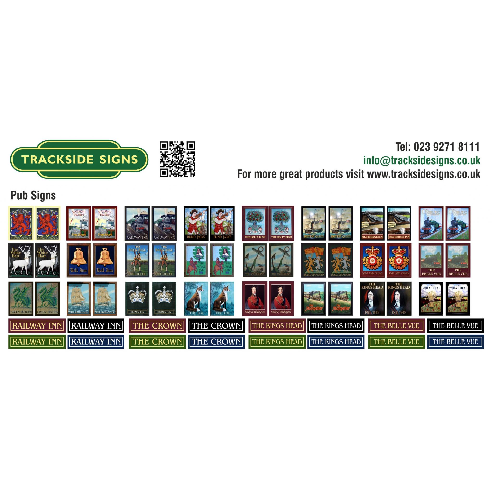 Die Cut Pub Signs - OO Gauge | Model Railway Signs | Trackside Signs