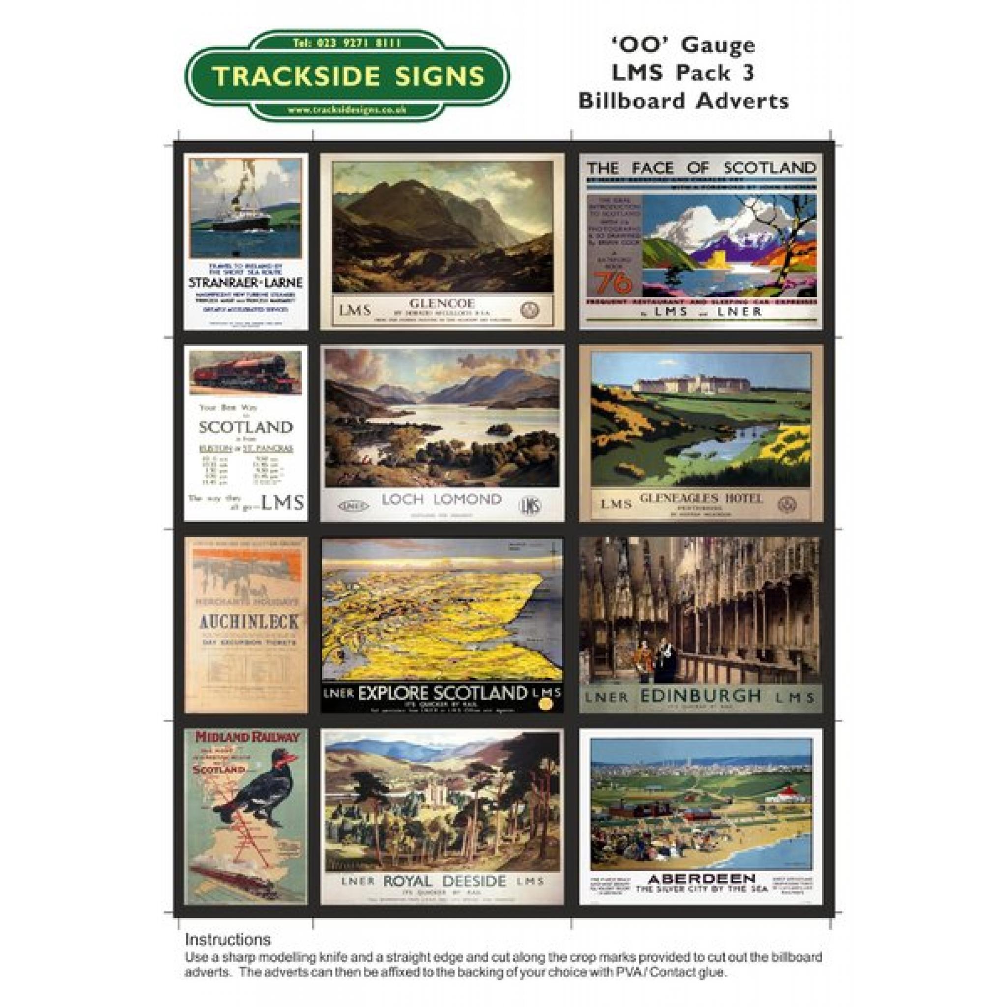 LMS Billboard Sheets Pack 3 - OO Gauge | Trackside Signs