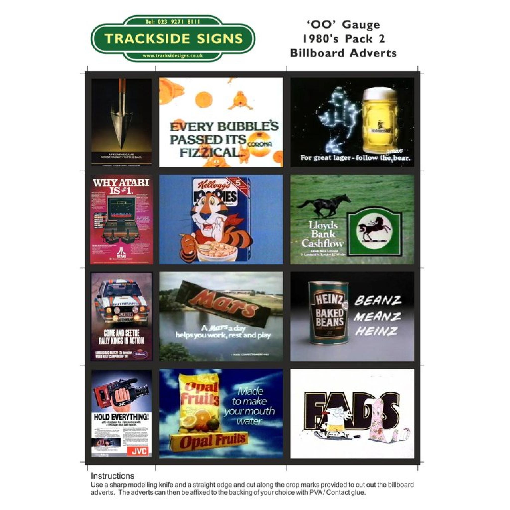 1980's Billboard Adverts Pack 2 - 'OO' Gauge