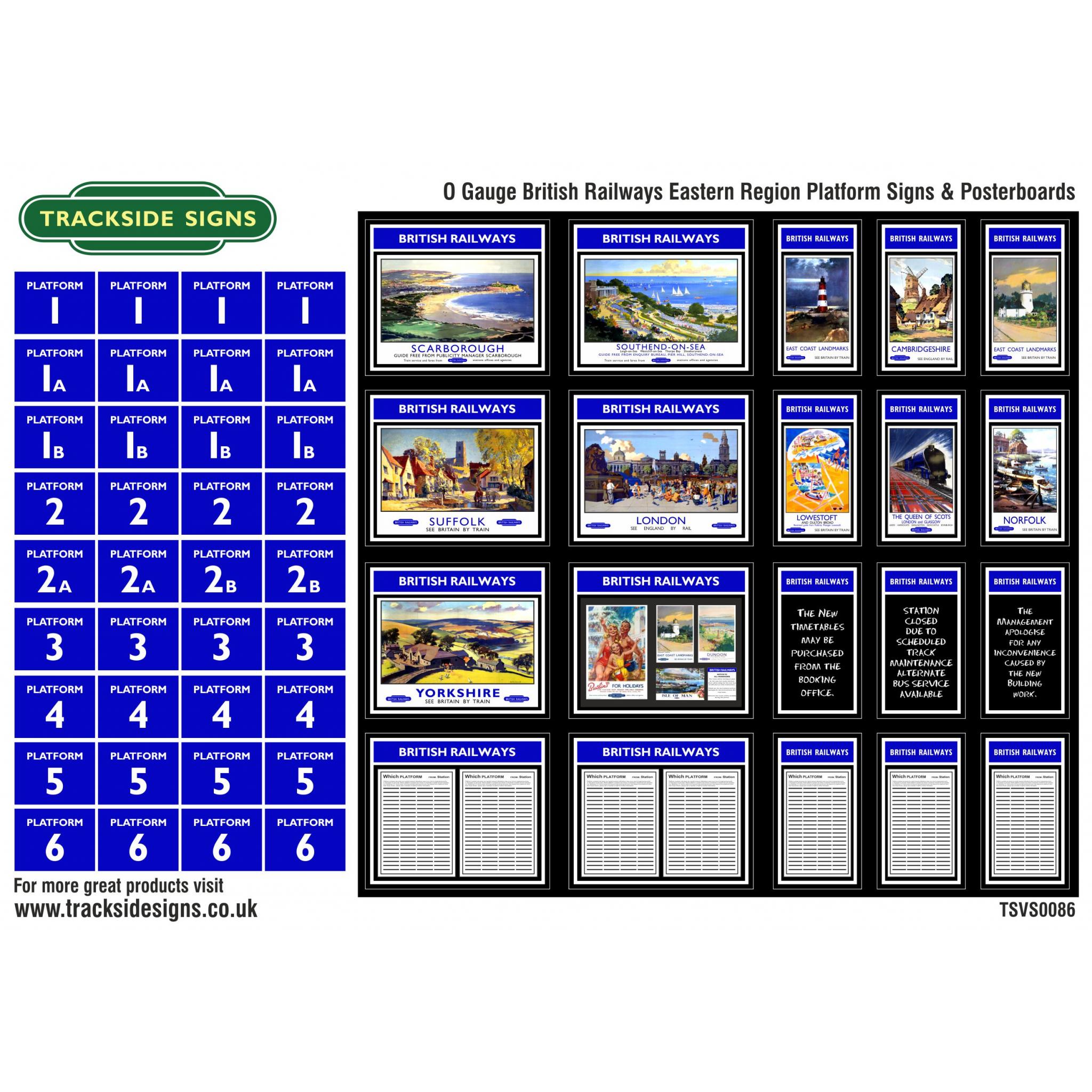 British Railways Eastern Region Full Station Sign Set - O Gauge | Model ...