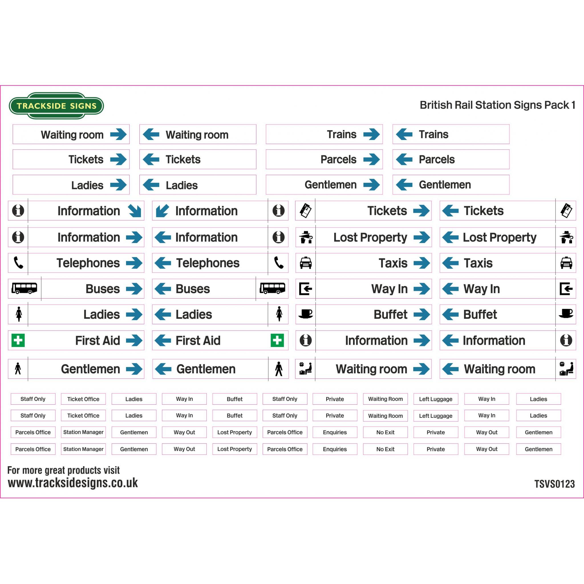 British Rail Full Station Sign Set - O Gauge | Model Railway Signs ...