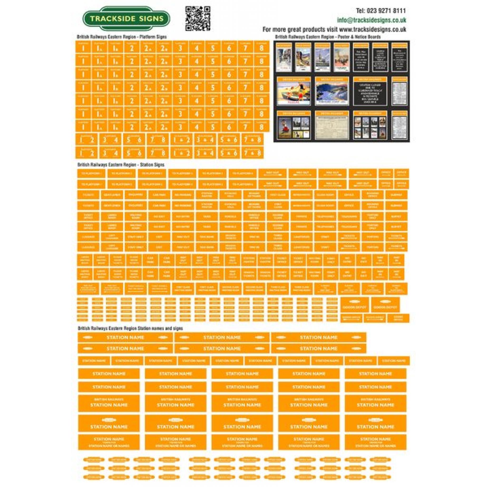 British Railways North Eastern Region Station Signs Full Set - OO Gauge ...