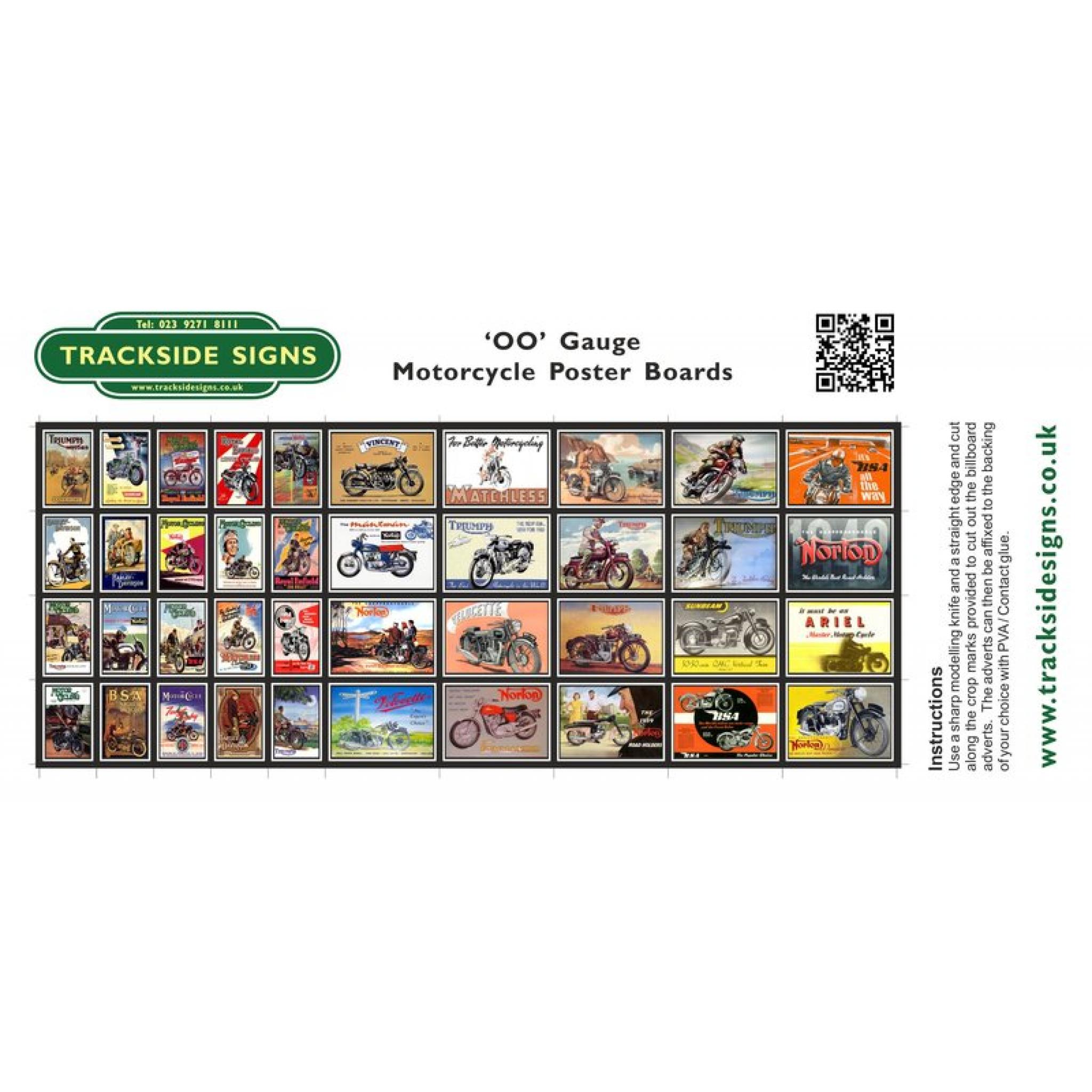 Motorcycle Station Poster Board Sheets - 'OO' Gauge