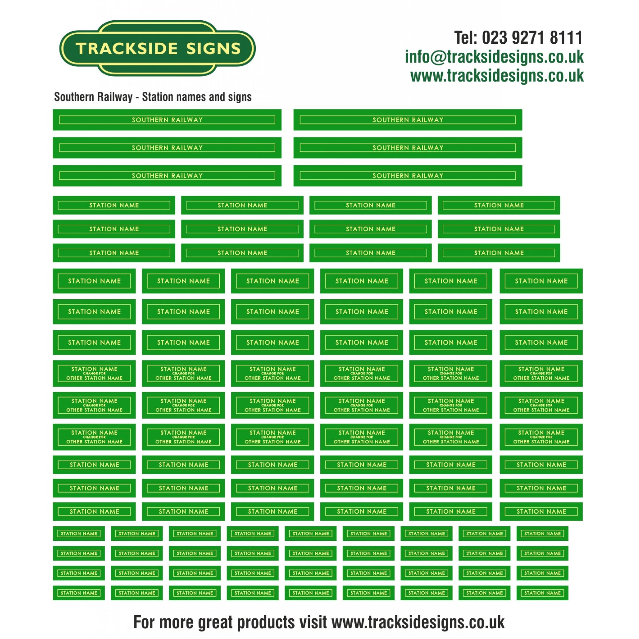 Southern Railway Station Name Only Signs - N Gauge | Model Railway ...