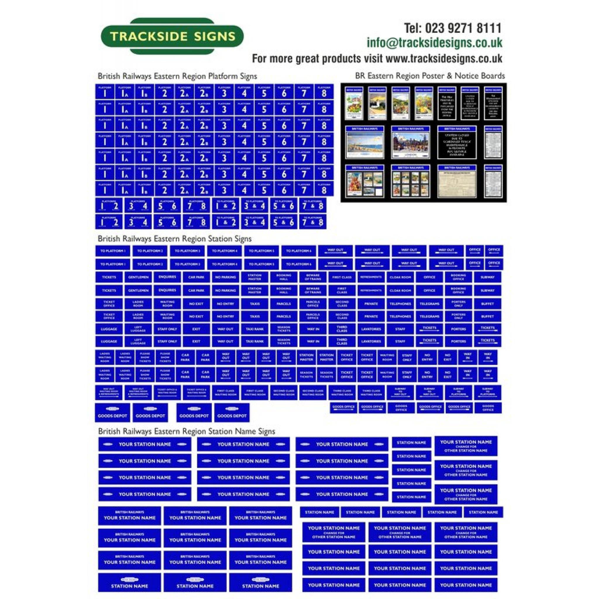 British Railways Eastern Region Full Station Sign Set - N Gauge | Model ...