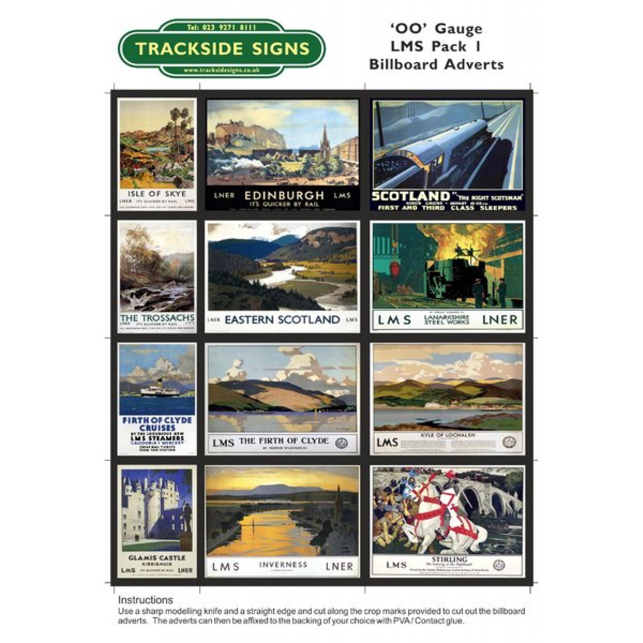 LMS Billboard Sheets Pack 1 - OO Gauge | Trackside Signs