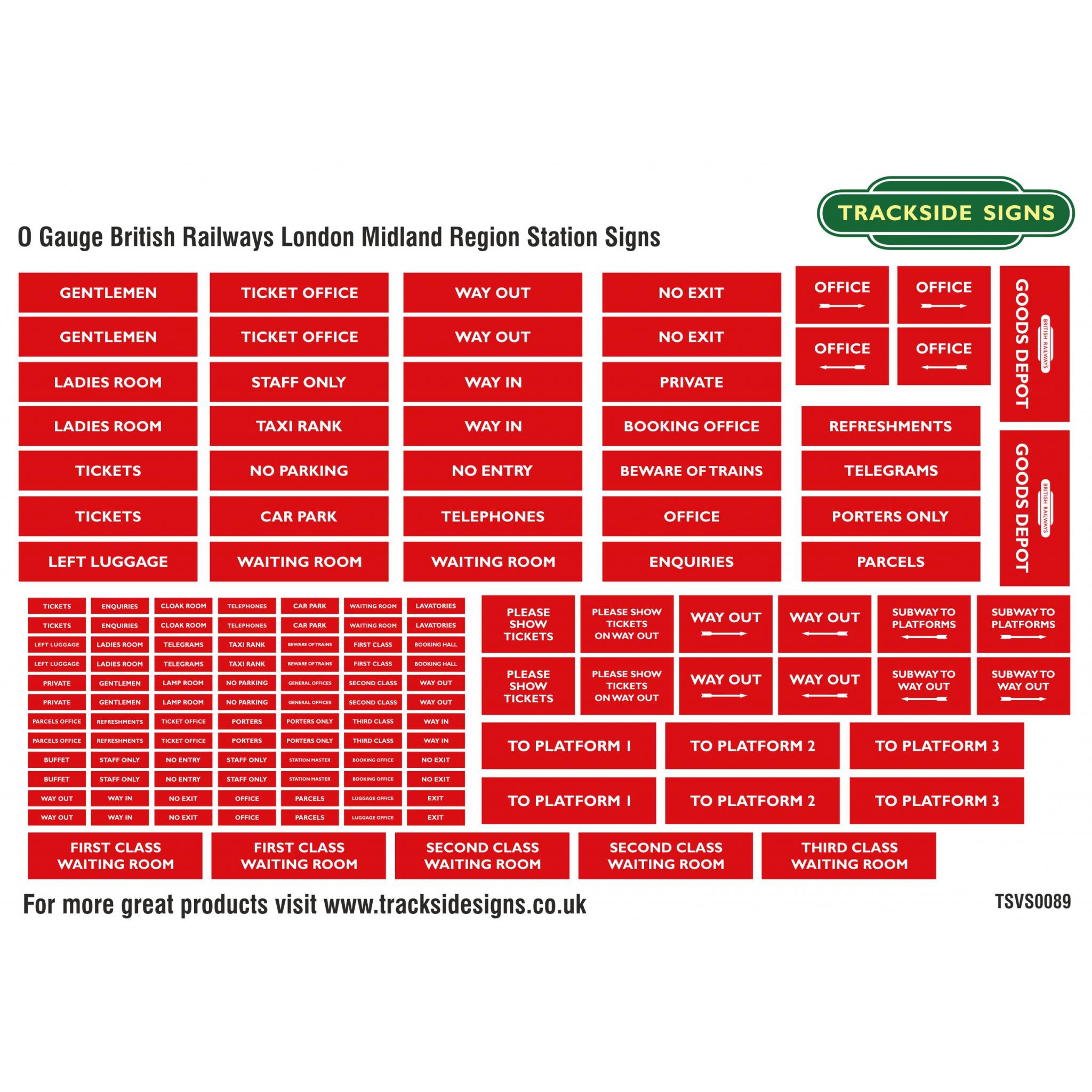 British Railways London Midland Region Full Station Sign Set - O Gauge ...