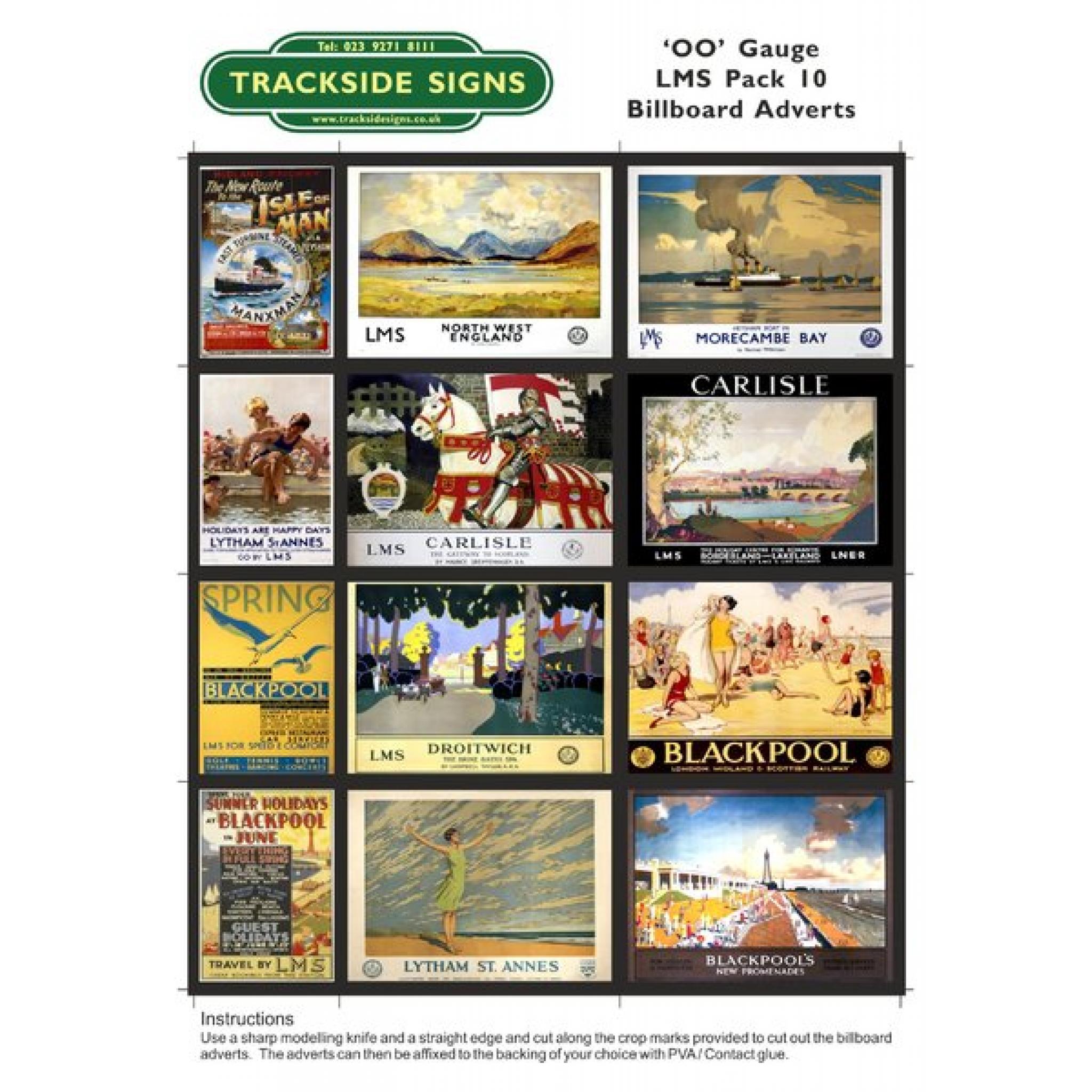 LMS Billboard Sheets Pack 10 - OO Gauge | Trackside Signs