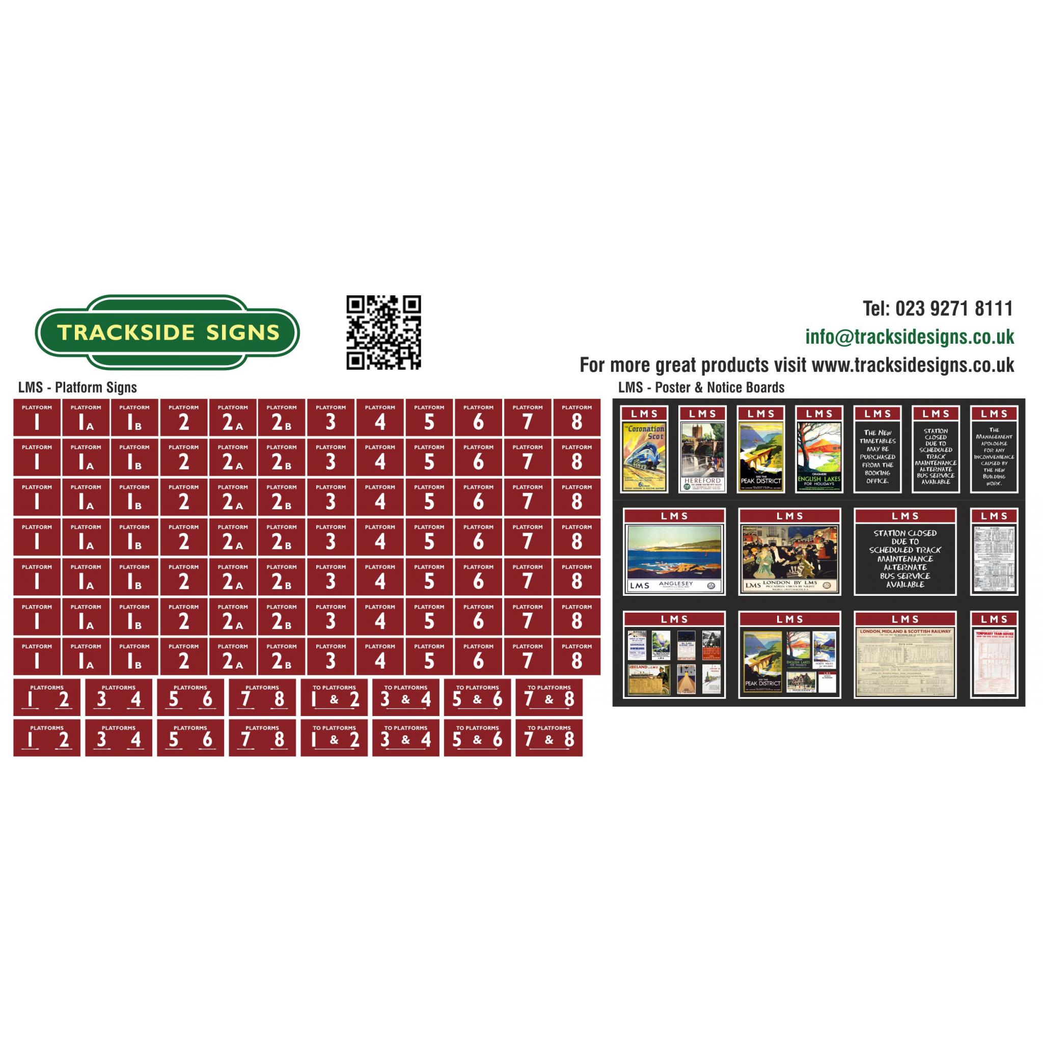 LMS Full Station Sign Sets - OO Gauge | Model Railway Signs | Trackside ...
