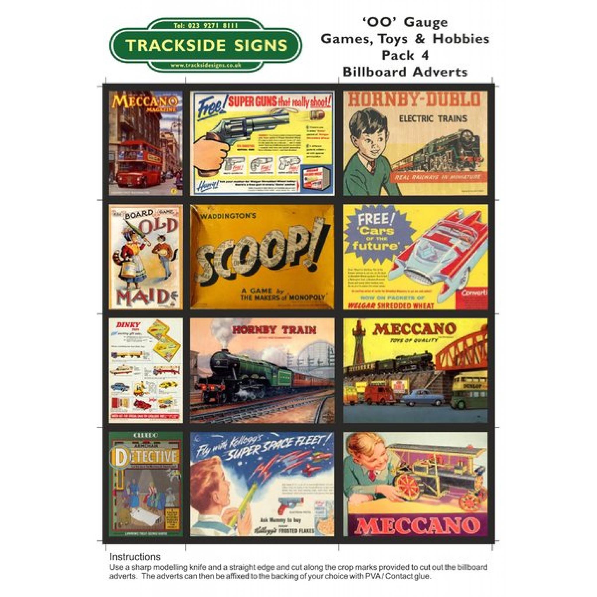 Toys & Hobbies Billboard Sheets Pack 4 - 'OO' Gauge