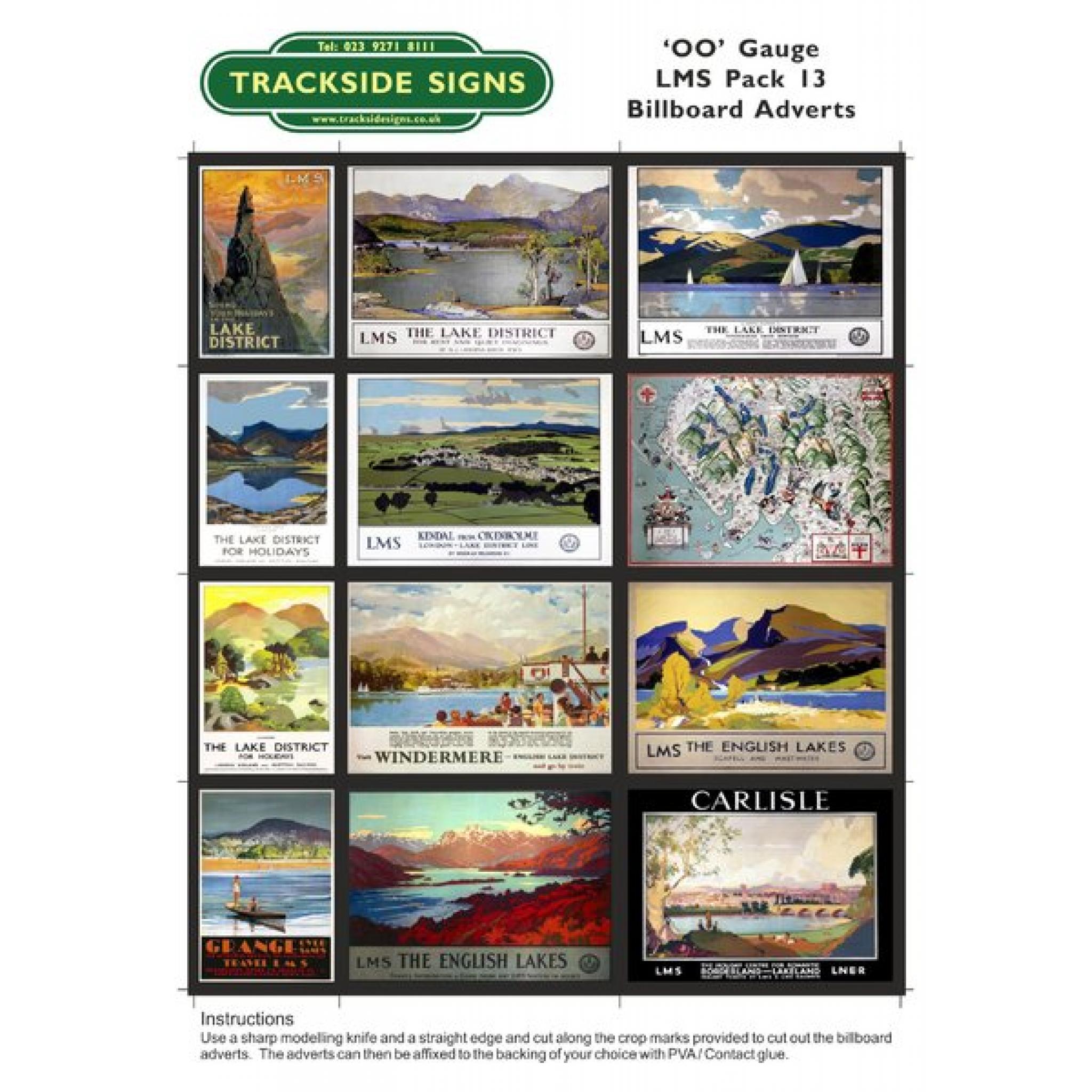LMS Billboard Sheets Pack 13 - OO Gauge | Trackside Signs