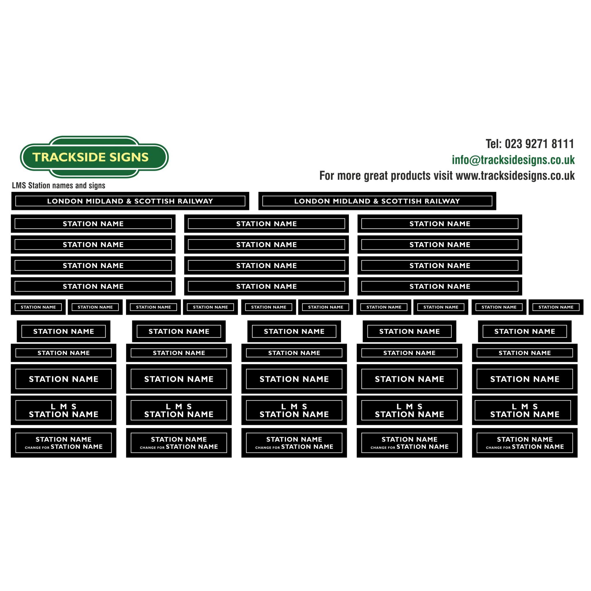 LMS Station Name Signs - OO Gauge | Model Railway Name Signs ...