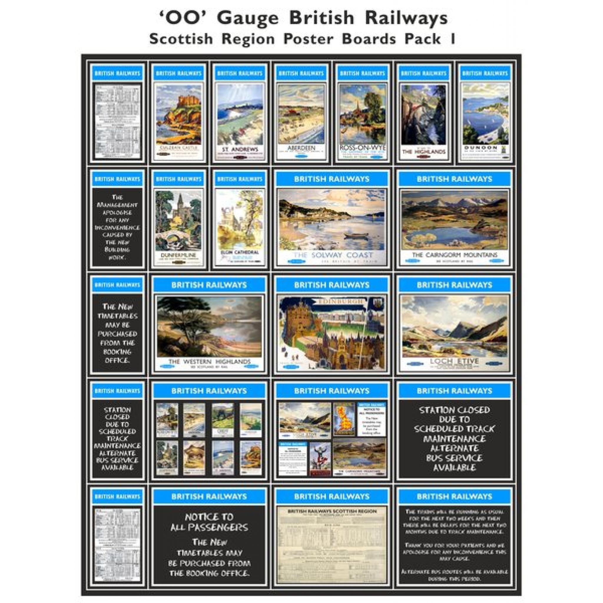 Die Cut Self Adhesive BR Scottish Region Poster Boards Pack 1