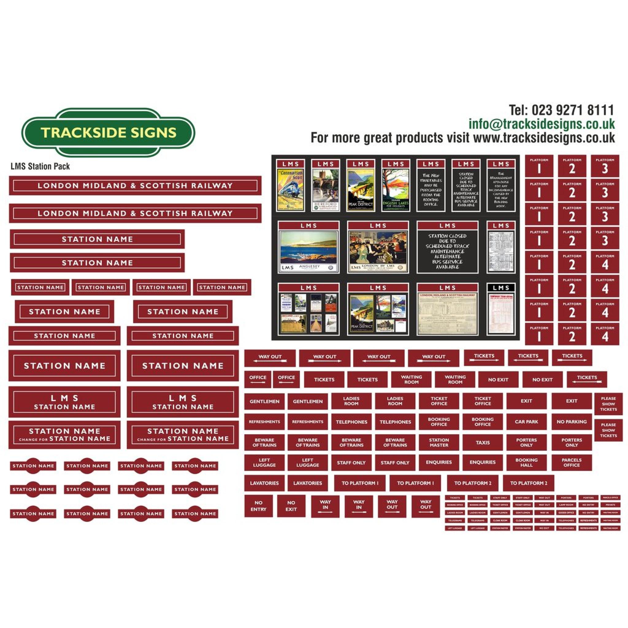 LMS (Maroon) Small Station Sign Packs - OO Gauge | Model Railway ...