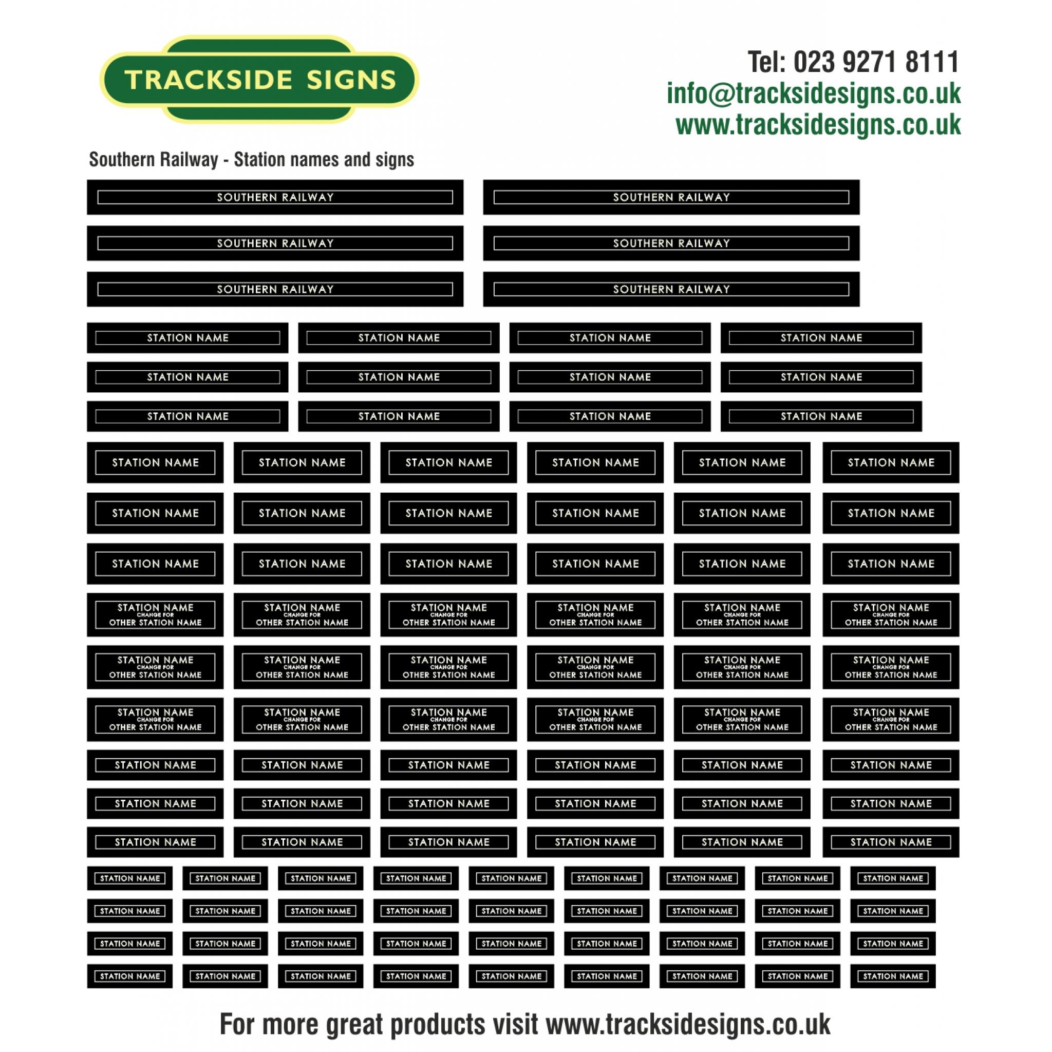 Southern Railway Station Name Only Signs - N Gauge | Model Railway ...