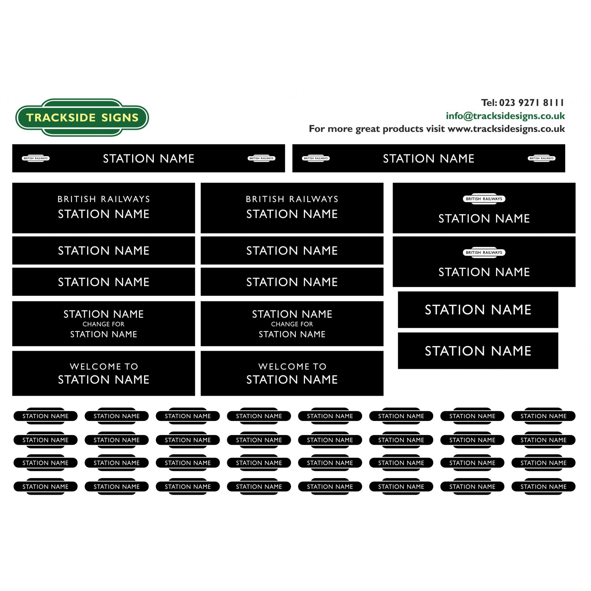 British Railways Full Station Sign Set - O Gauge | Model Railway Signs ...