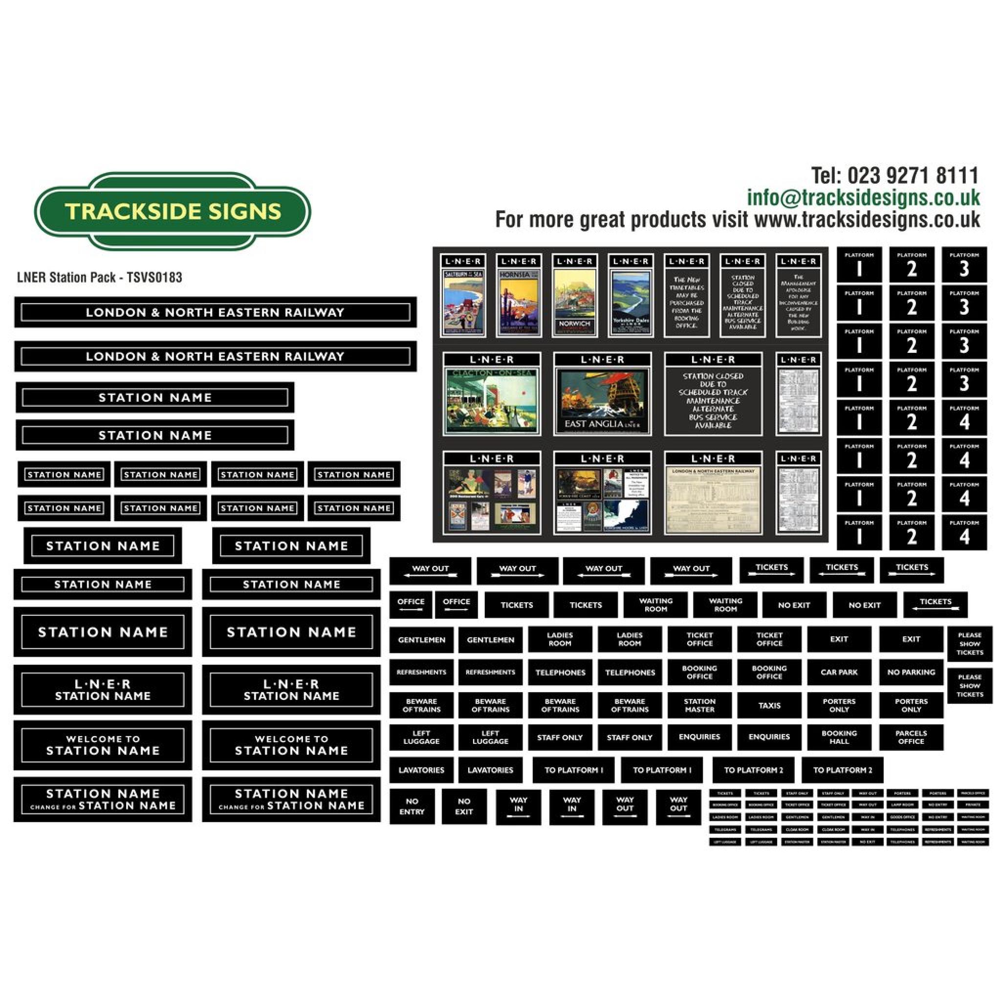 LNER (Black) Small Station Sign Packs - OO Gauge | Model Railway ...