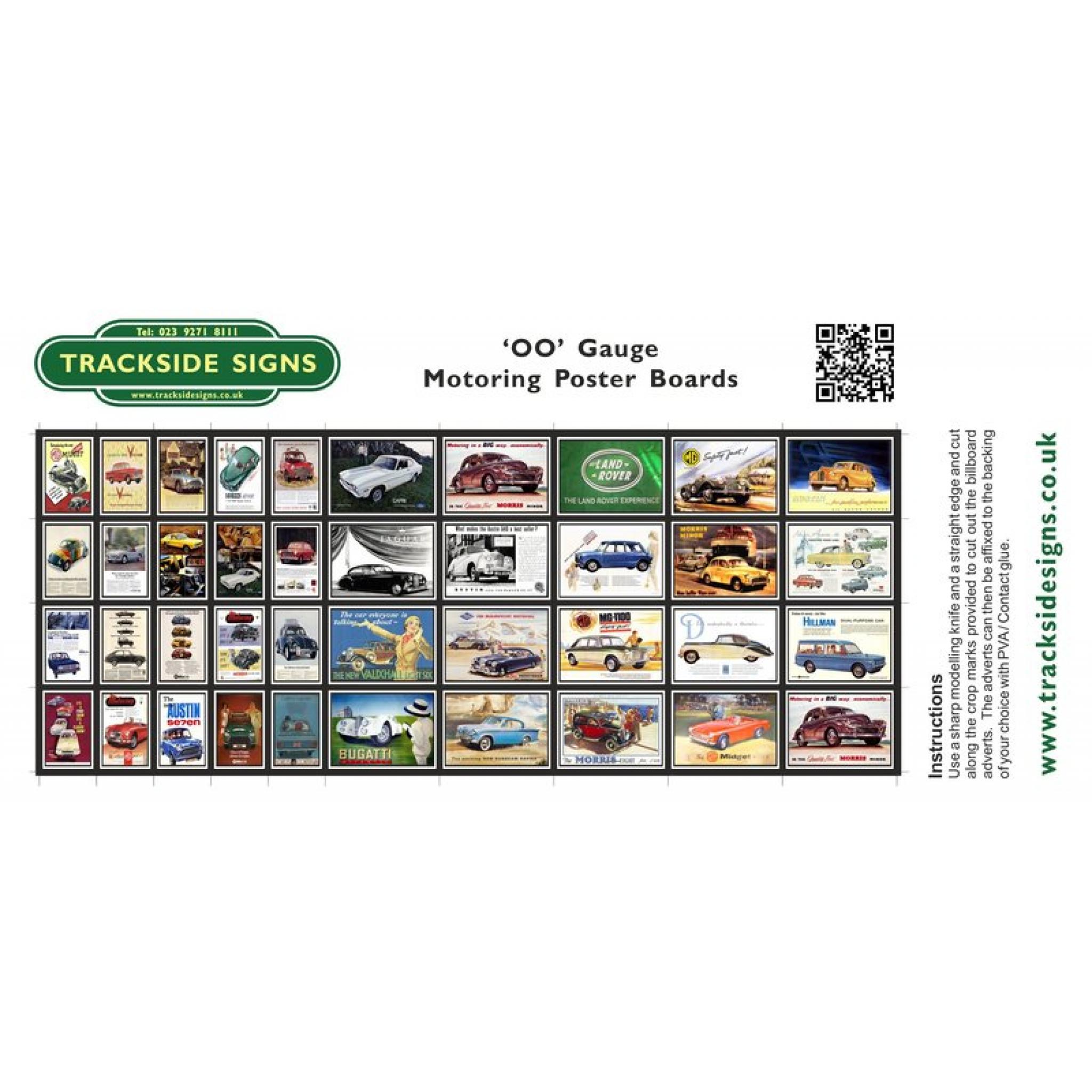 Motoring Station Poster Board Sheets - 'OO' Gauge