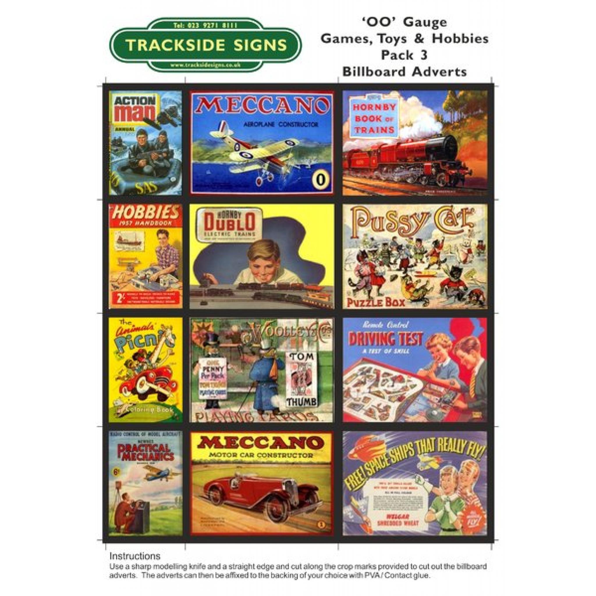 Toys & Hobbies Billboard Sheets Pack 3 - 'OO' Gauge