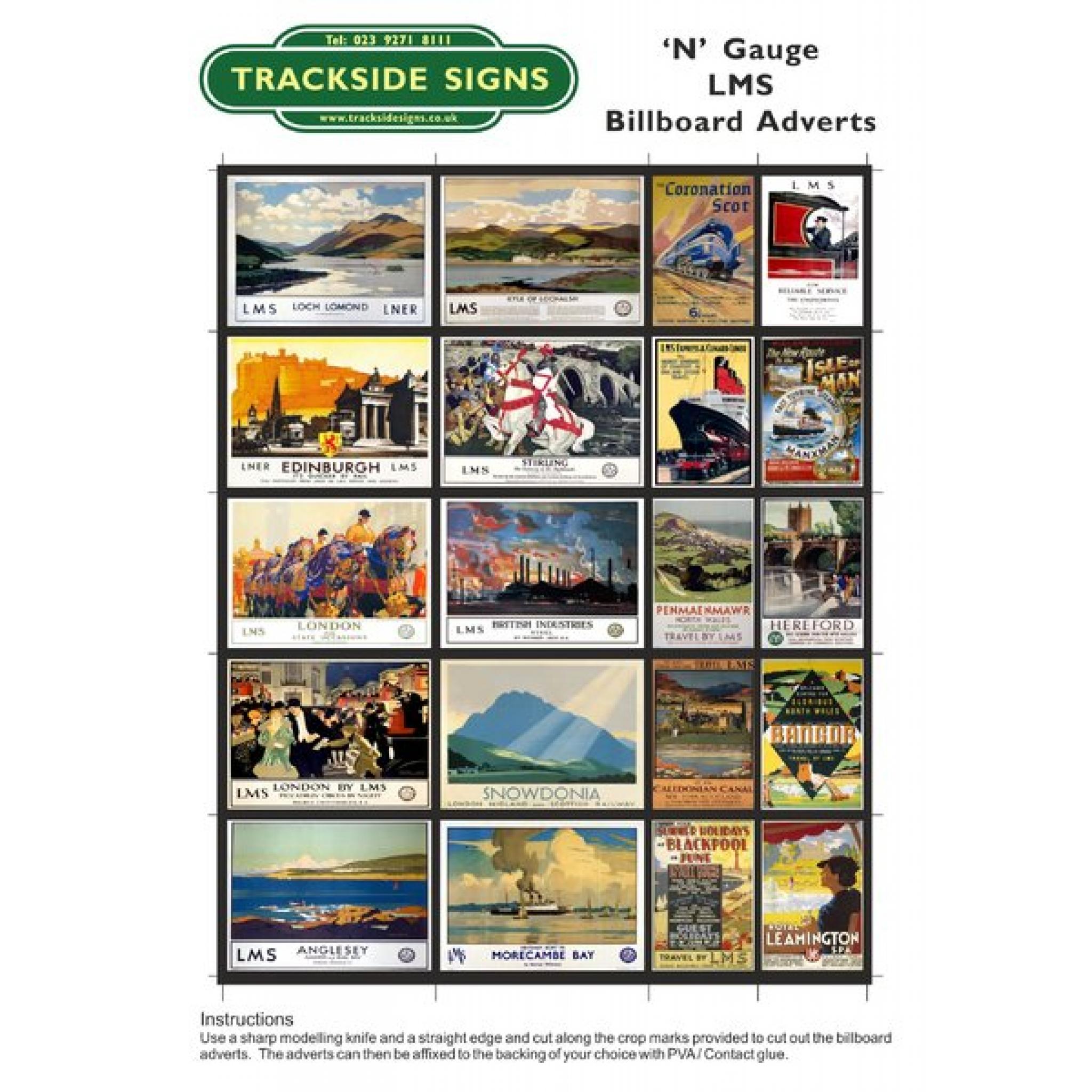 LMS Billboard Sheets - N Gauge | Trackside Signs